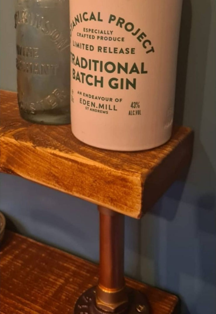 Rustic Two-Tier Breakfast Bar, Supported by Industrial Strength Copper ...